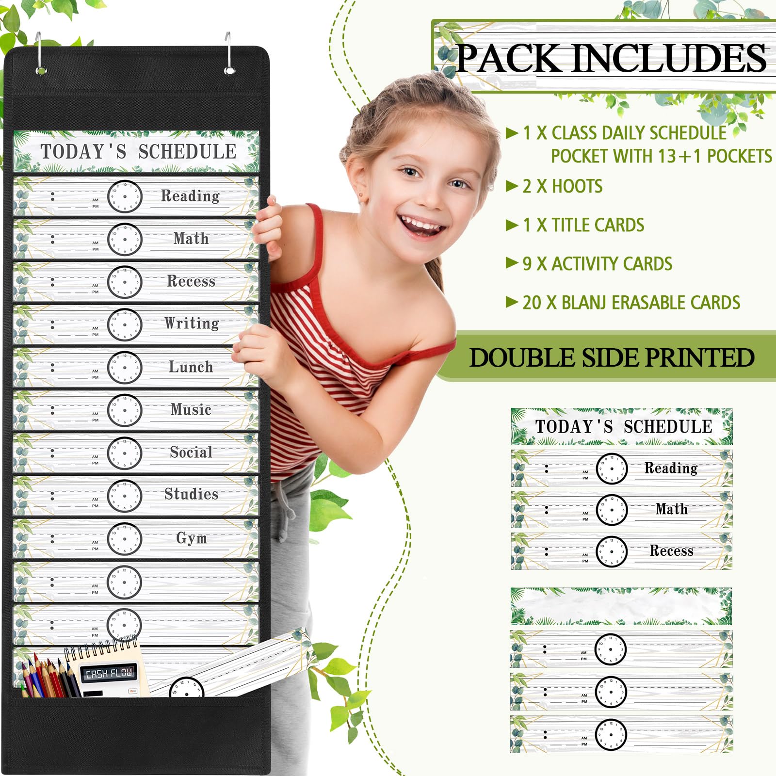 Mua Tatuo Daily Schedule Pocket Chart Classroom Pocket Charts with ...