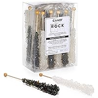 Amazon.com : Black and White Rock Candy Crystal Sticks - 24 Indiv ...