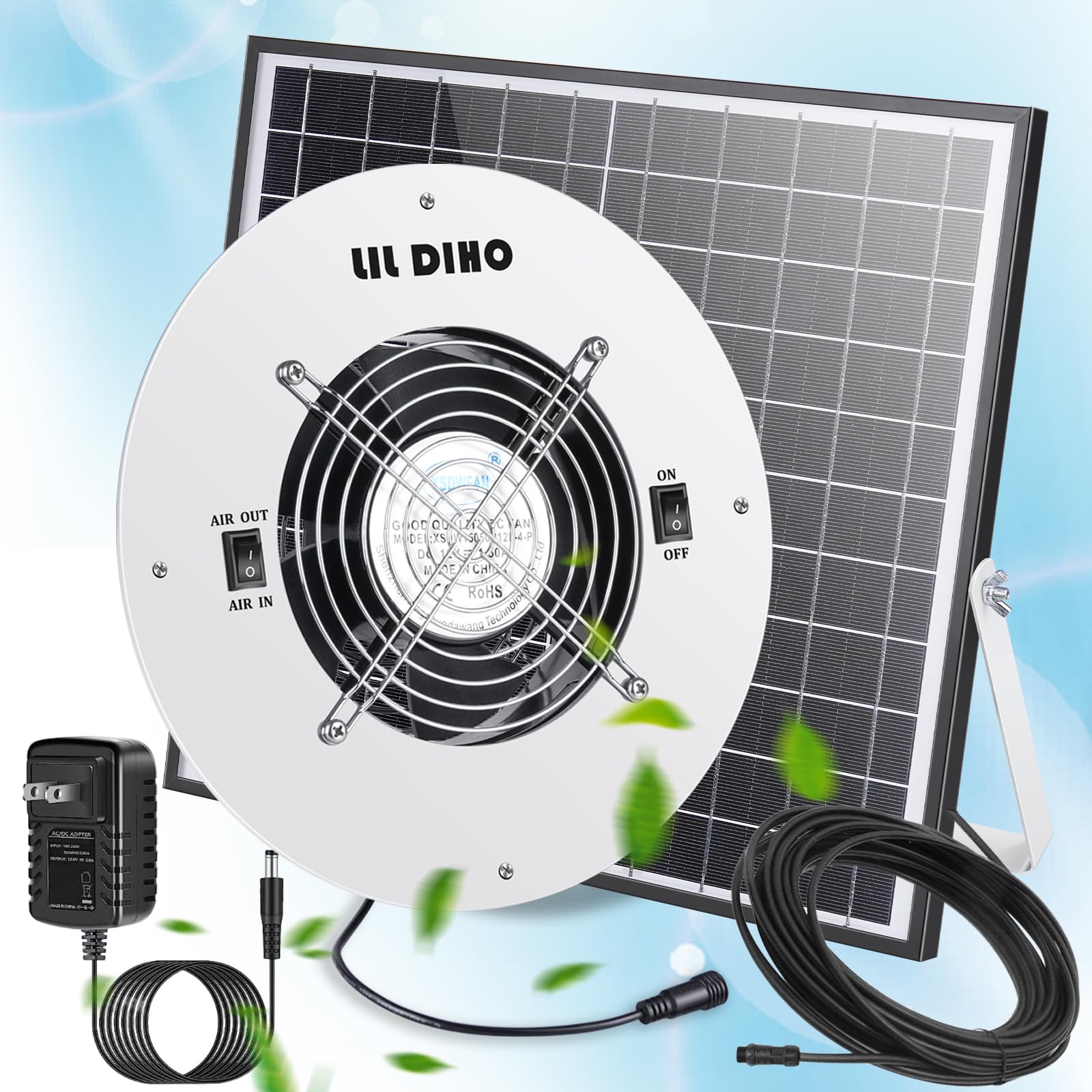 30W Solar Panel Powered Exhaust Fan for Outdoor Chicken Coop ...
