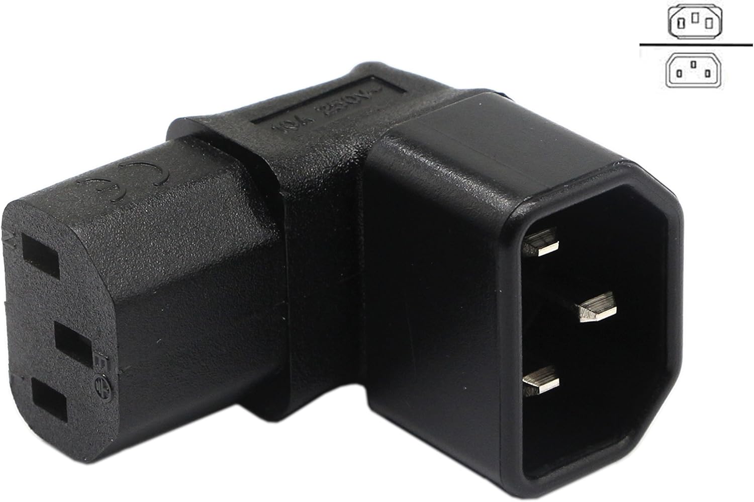 Amazon | CERRXIANアップ角IEC 320 C14 3ピンオス - C13メスPDU PSU UPSパワーエクステンションアダプタLCD LEDウォールマウント用レセプタクル ...