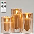 Amazon.com: ANGELLOONG Glass LED Flameless Candles Battery Operated with Remote Control ...