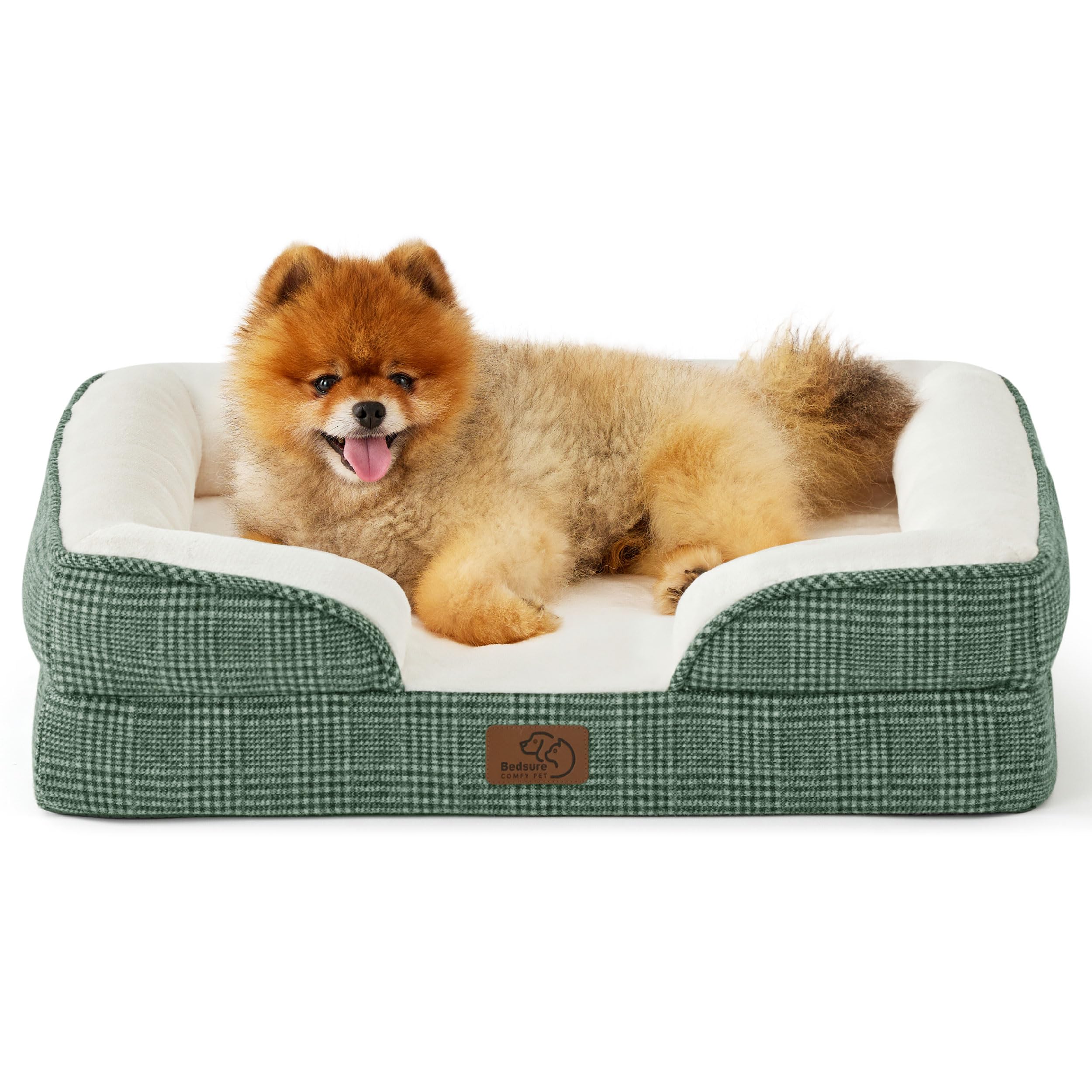 Bedsure Small Orthopedic Dog Bed - Washable Bolster Dog Sofa Beds for ...