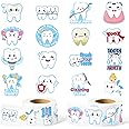 Amazon.com: CJiangpo 1000Pcs Tooth Roll Stickers, Funny Dental Tooth ...