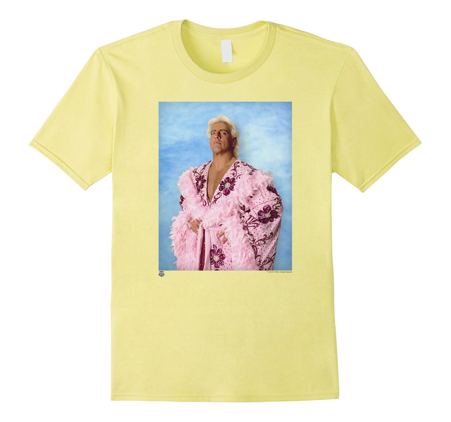 WWE Ric Flair Pink Robe Blue Background Photo-4LVS – 4loveshirt