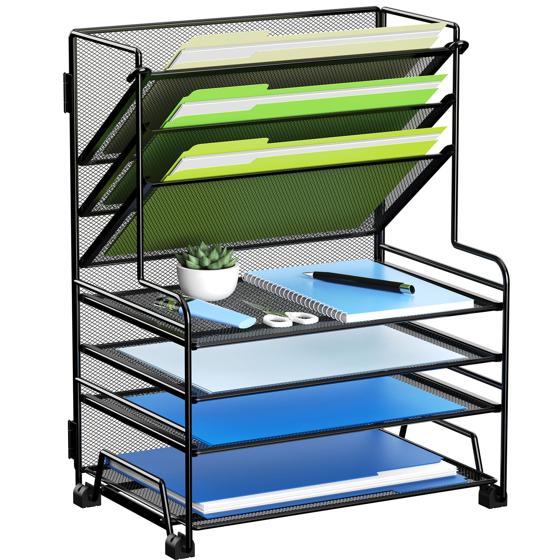 MINDEPOT Desk Paper Organizer Tray, Desktop File Folder Sorter Holder ...