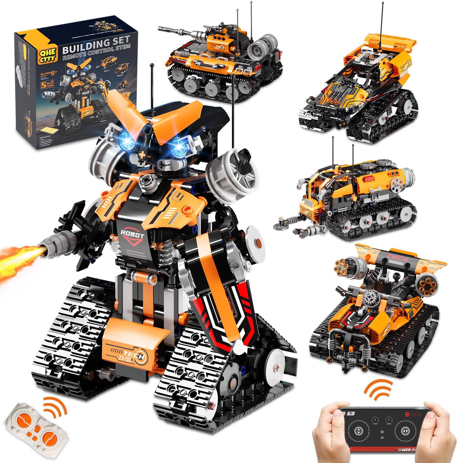STEM Building Toys for Kids 6-12, 5in1 Remote & APP Controlled STEM ...