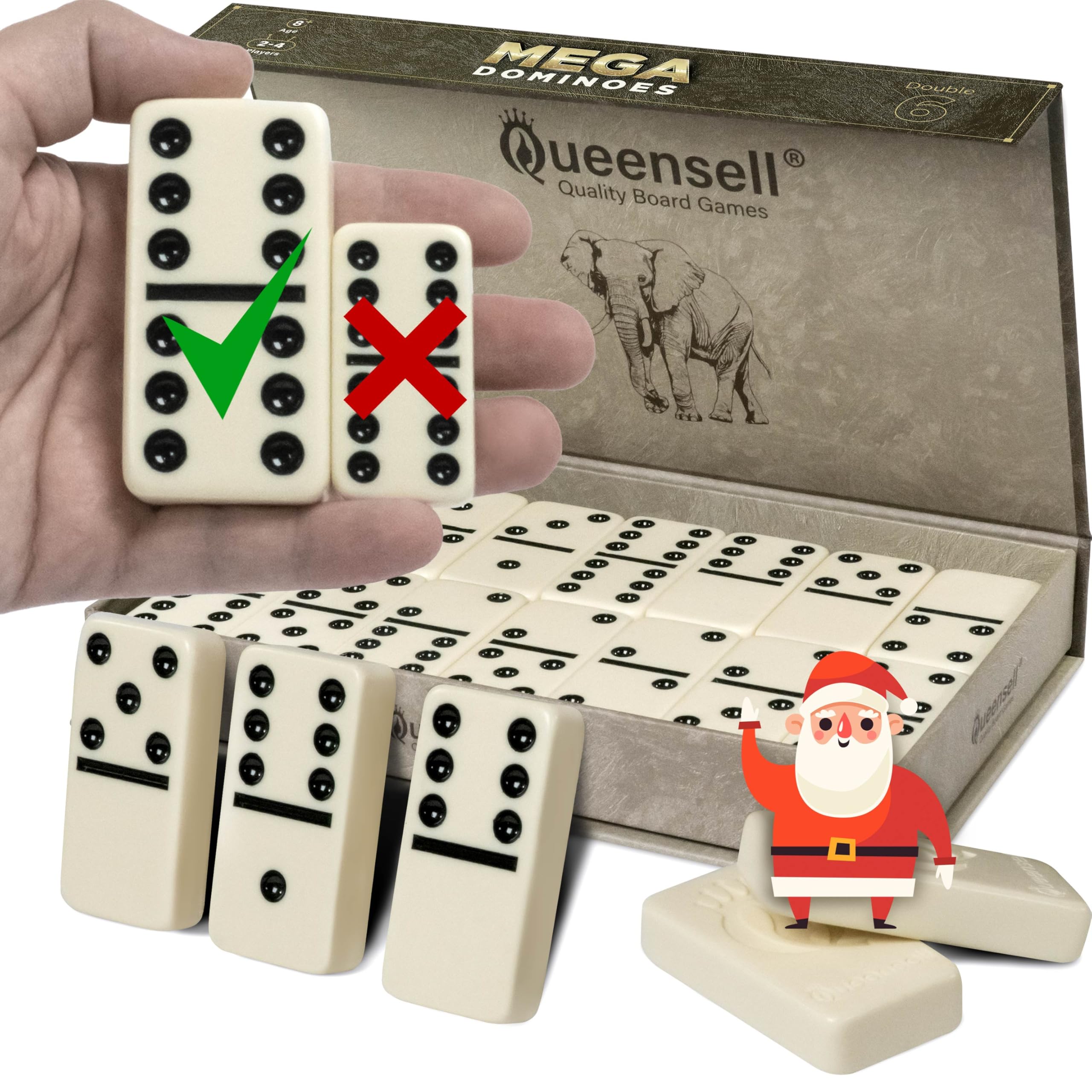 Mega Large 3" Dominoes Set for Adults and Kids – Dominoes Double 6 ...