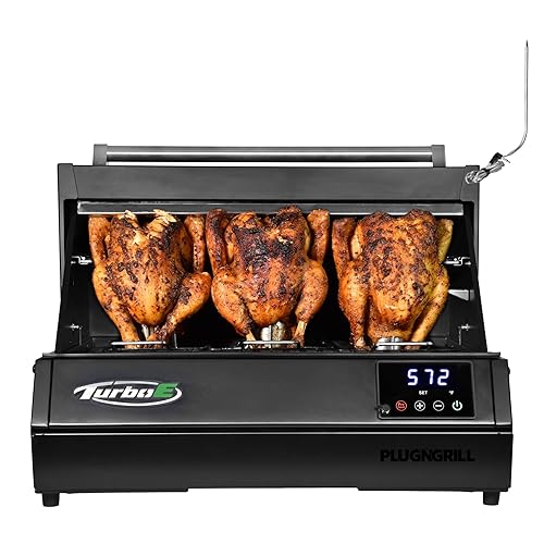 PlugNGrill Turbo E XL Electric Grill, 1700W Infrared, Warming Rack and ...
