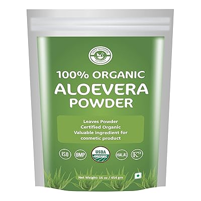 Buy USDA CERTIFIED Organic Aloe Vera Leaf Powder -16 Oz 454gm Aloe ...
