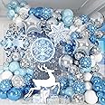 Amazon.com: Jobkoo Snowflake Balloon Garland Arch Kit Winter Snowflake Balloons with Frozen ...