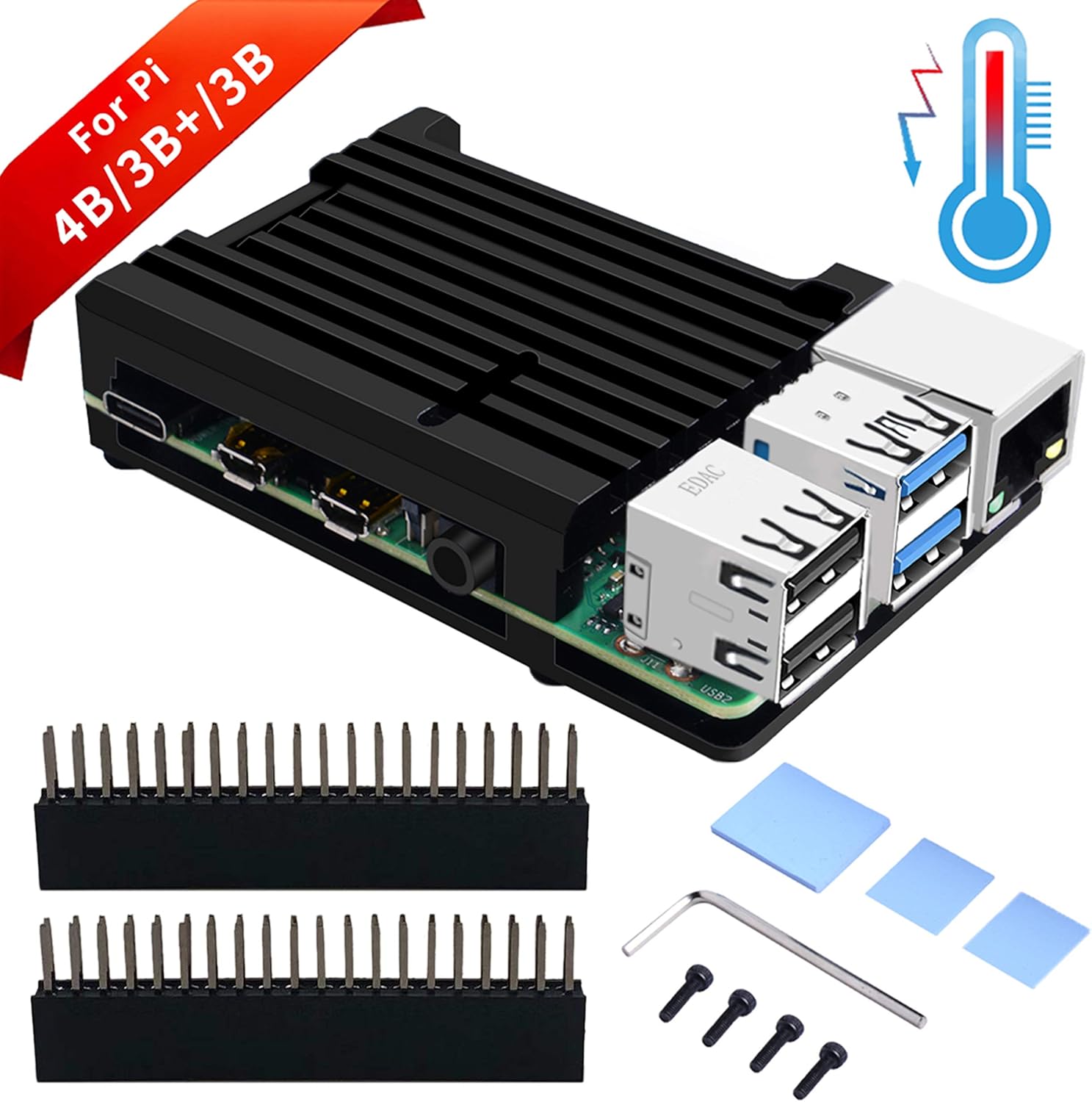 GeeekPi Raspberry Pi 4 Armure Boîtier, Raspberry Pi Boîtier CNC ...