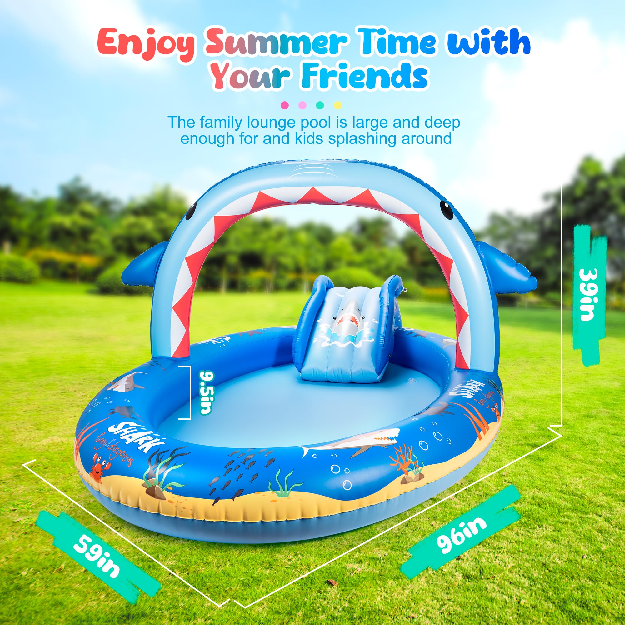 Mua SULIFEEL Dinosaurs Inflatable Play Center Kiddie Pool with Slide ...