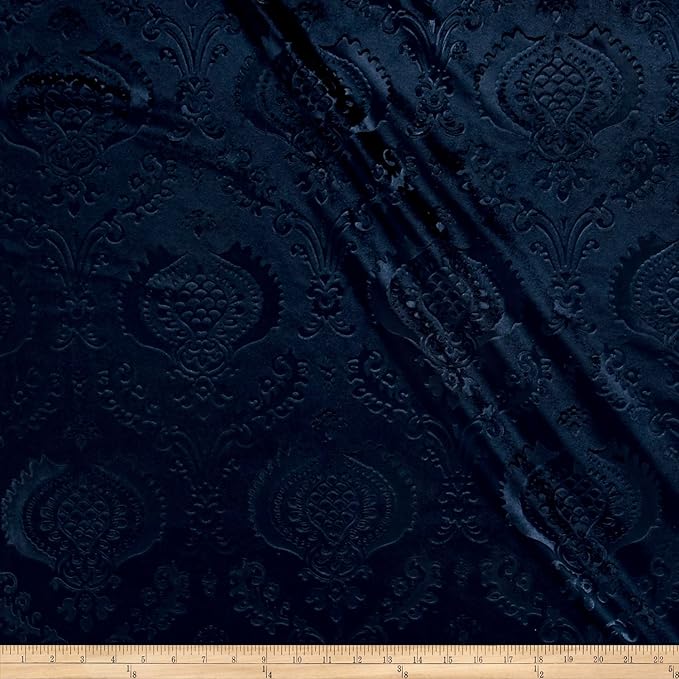 Amazon.com: Unique Quality Fabrics Damask Embossed Velvet Fabric, Yard ...