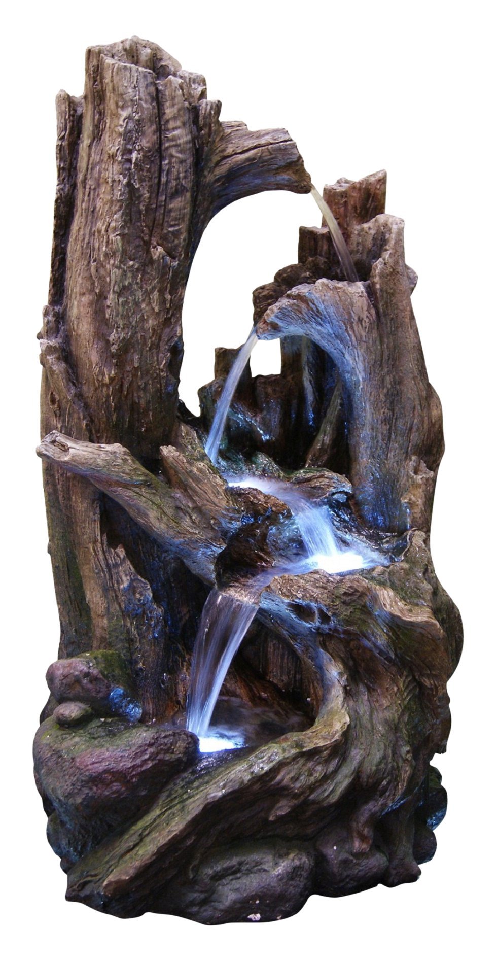 Alpine Corporation 5-Tier Tree Trunk Water Fountain with LED Lights ...