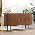 Amazon.com: Grepatio Sideboard Buffet with Storage, 55" Tambour Credenza with Fluted Slide Door ...