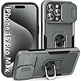 Amazon.com: ADDIT iPhone 15 Pro Max Case with Slide Camera Cover and Stand Ring, Support Magnet ...