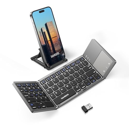 Samsers Multi-Device Foldable Bluetooth Keyboard with Touchpad ...