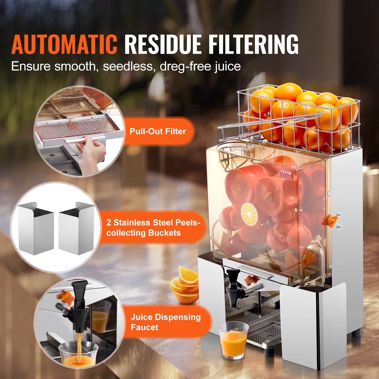 Mua VEVOR Commercial Orange Juicer Machine, 120W Automatic Juice ...