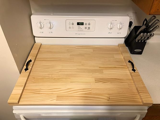 Amazon.com: Rustic Stove Top Cover, Wooden Tray For Stove, Stove Top ...