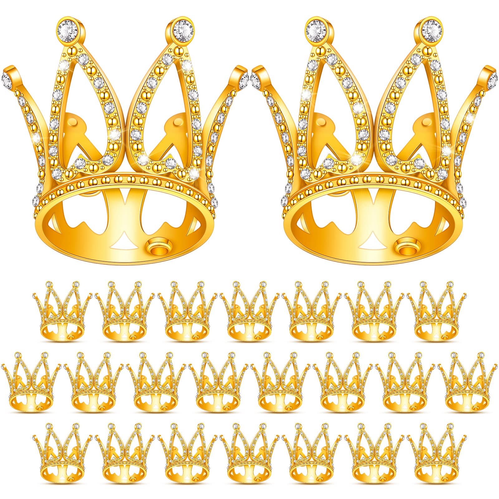 Yulejo 24 Pcs Crown Cake Topper Mini Crown Tiny Queen Crown Small ...