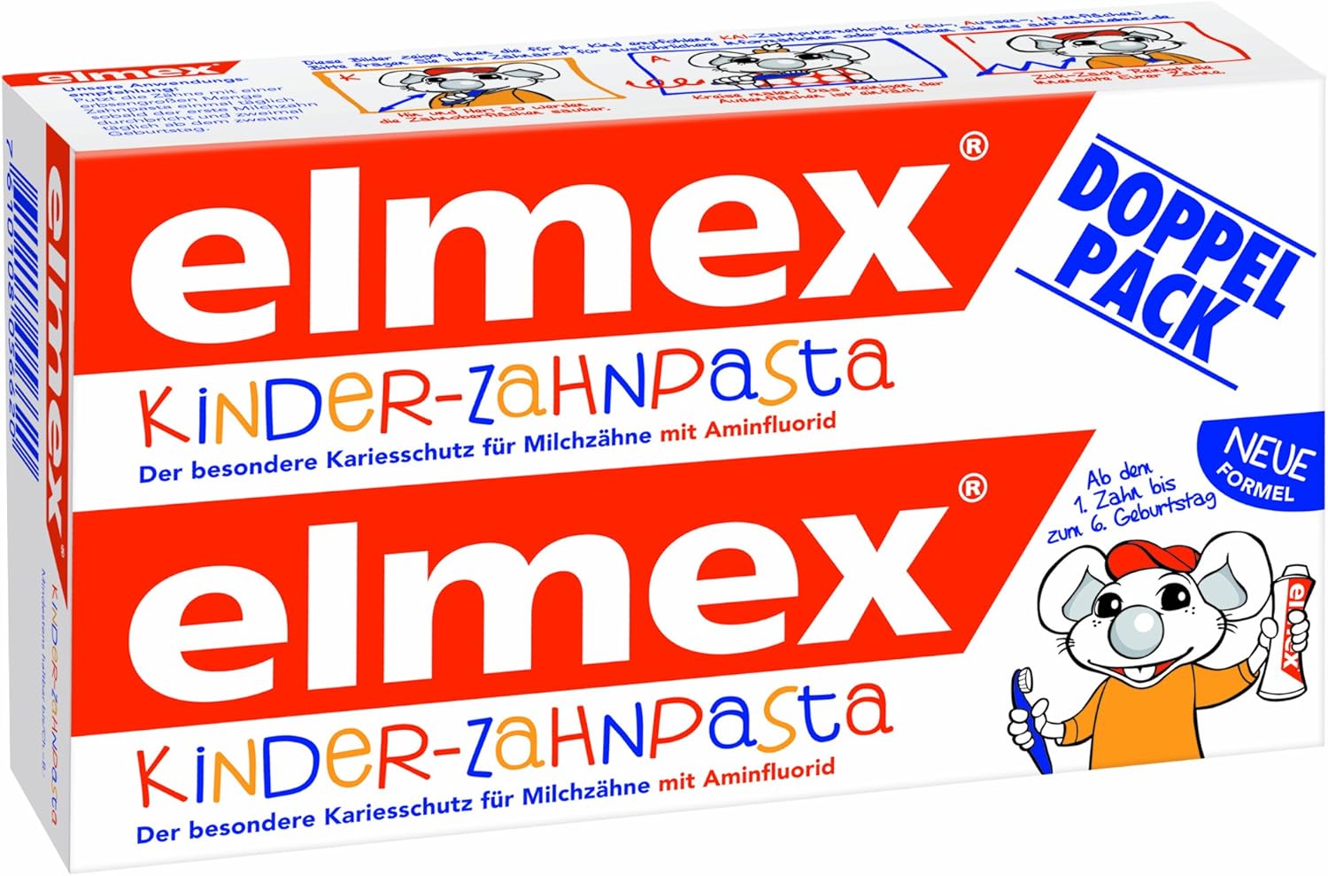 Amazon.de: Elmex Kinder-Zahnpasta, 0-6 Jahre, 4er Doppelpack (4 x 100 ml)