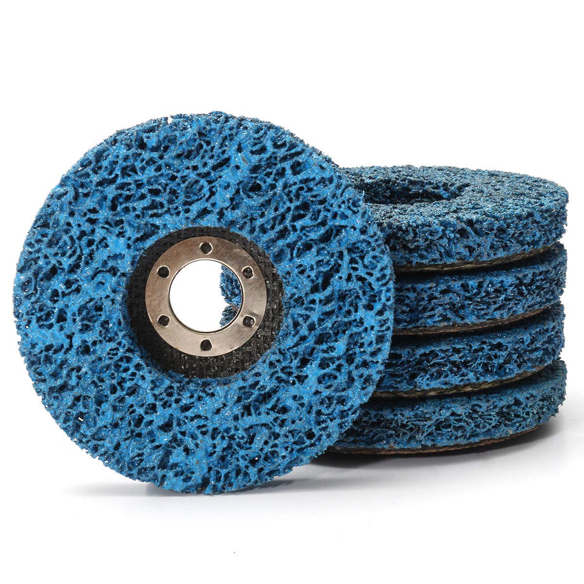 uyoyous 5 Pcs Strip Discs Abrasive Poly Strip Disc 4 1/2" (115mm) x 7/8 ...