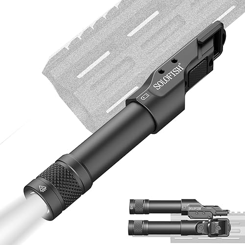 Solofish 1450 Lumens Tactical Flashlight with White LED, MLOK Mount ...