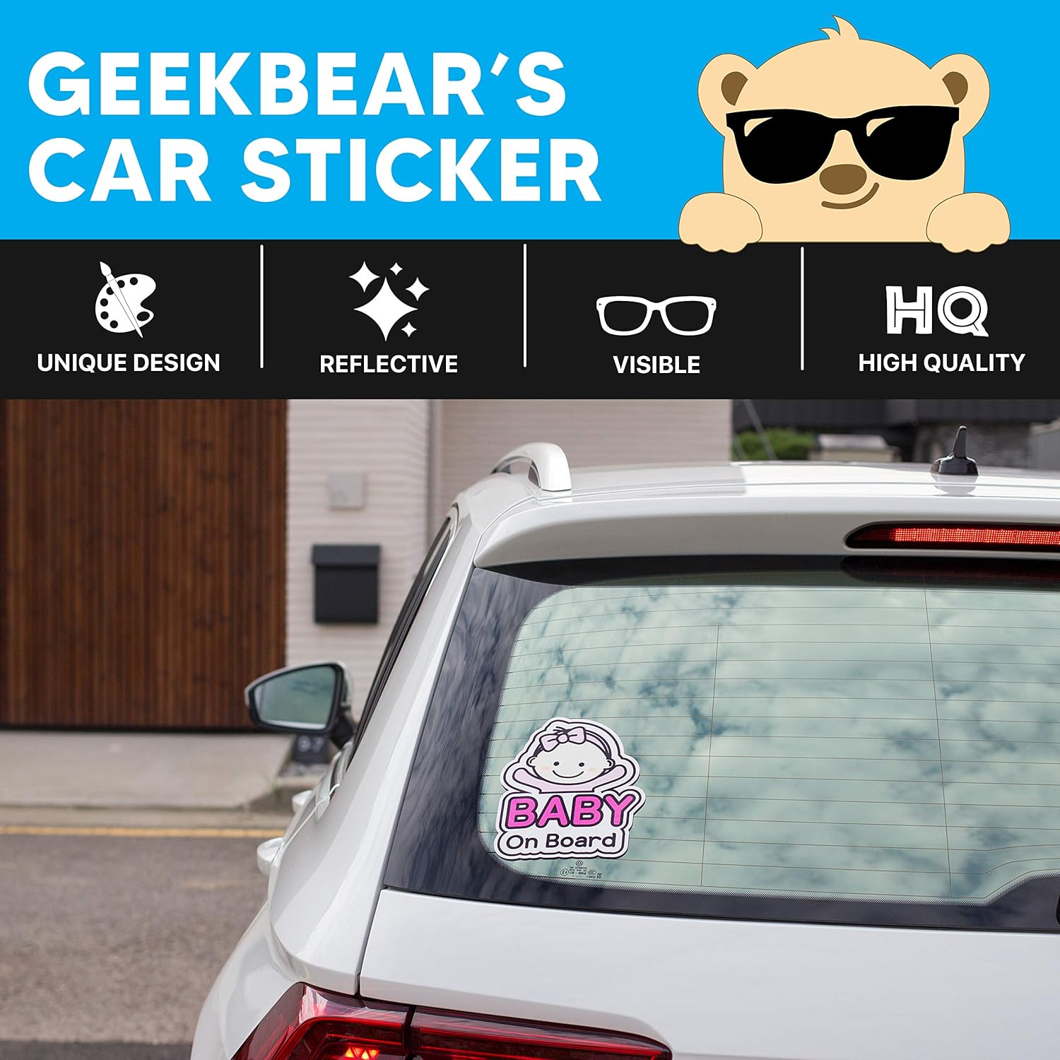 GEEKBEAR Baby on Board Sticker and Decal (Basic Girl, 2 Pack) – Baby ...