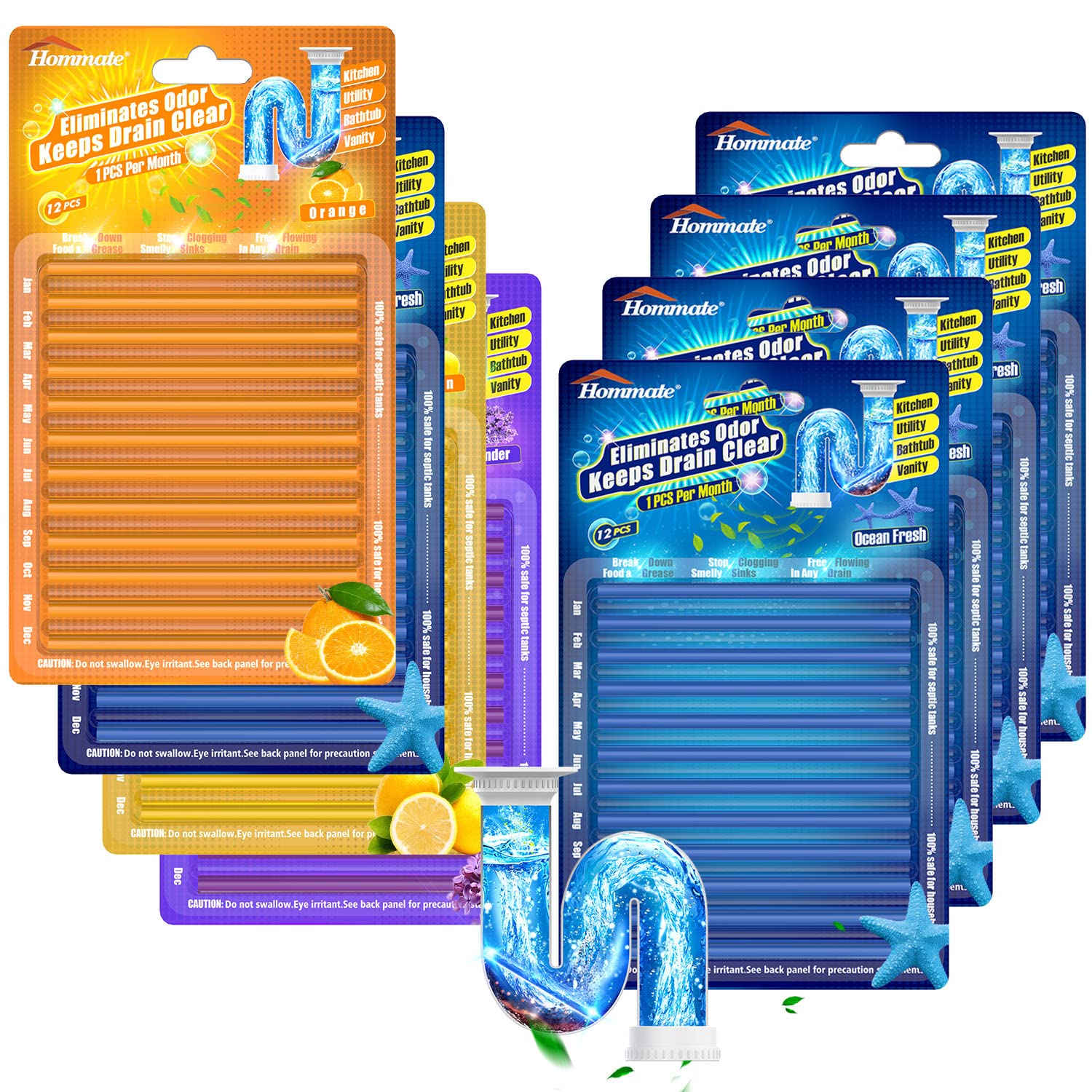 Mua 96 Pcs Drain Sticks Drain Cleaner and Sticks for Drains, Drain Stix ...