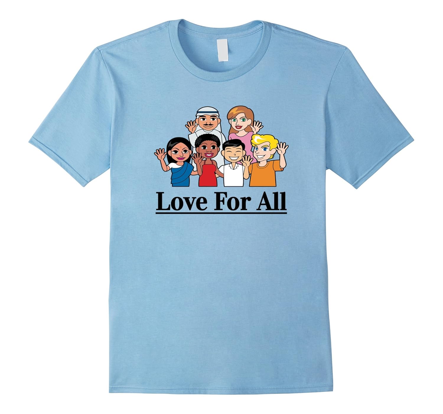Love For All- Multicultural Race Unity Diversity T-Shirt-Art – Artvinatee