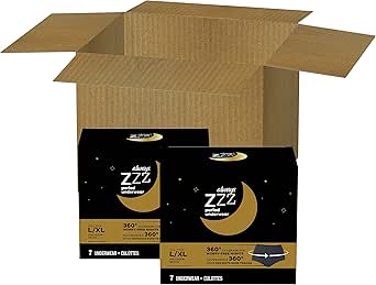 Amazon.com: Always ZZZs Overnight Disposable Period Underwear for Women ...