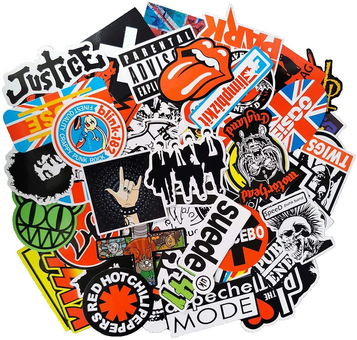 Rock Music Punk Band Stickers Pack(100-pcs), No Repeat Stickers for ...