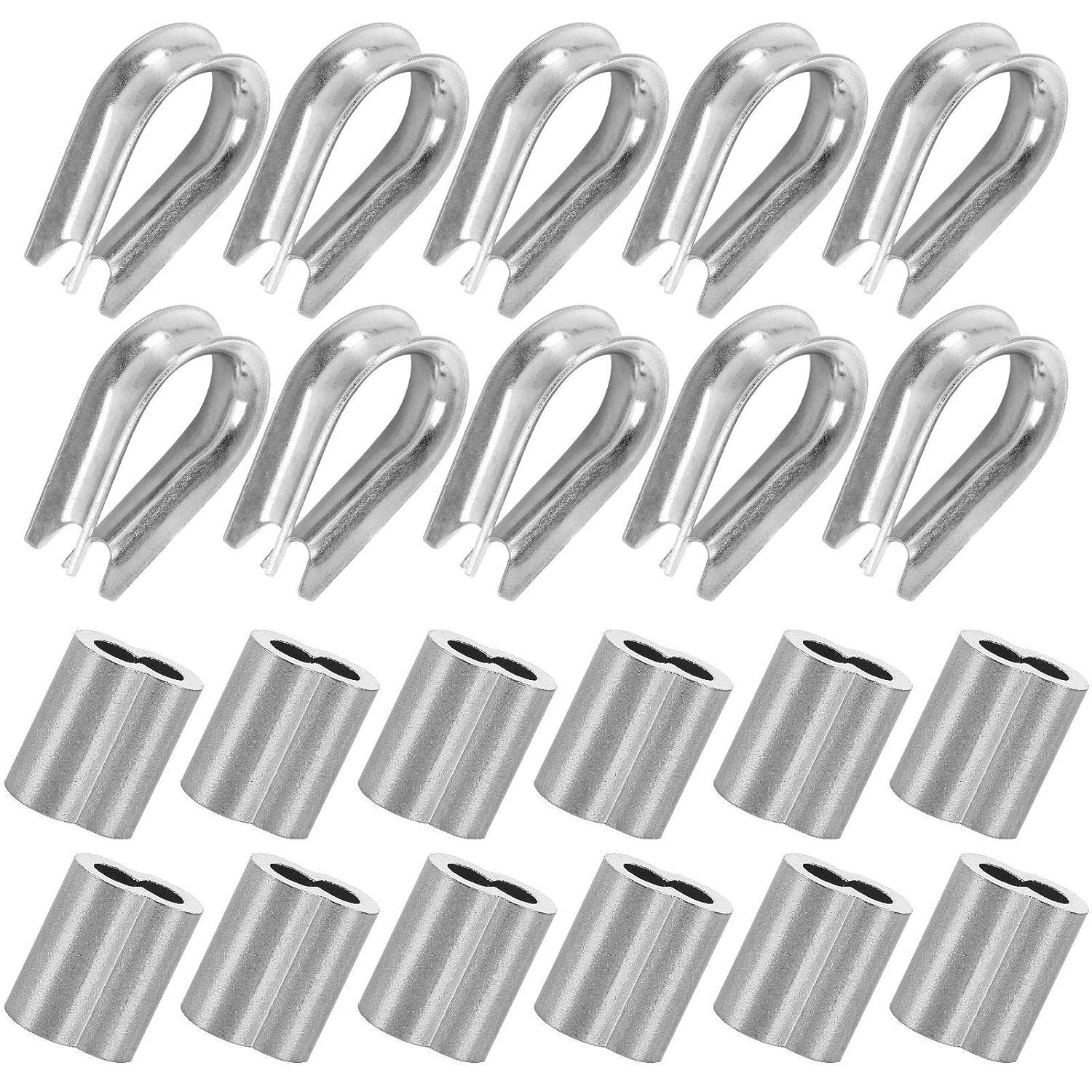 AConnet kit de prensado de cuerda de alambre incluye 60 piezas de dedales de acero inoxidable M5 ...