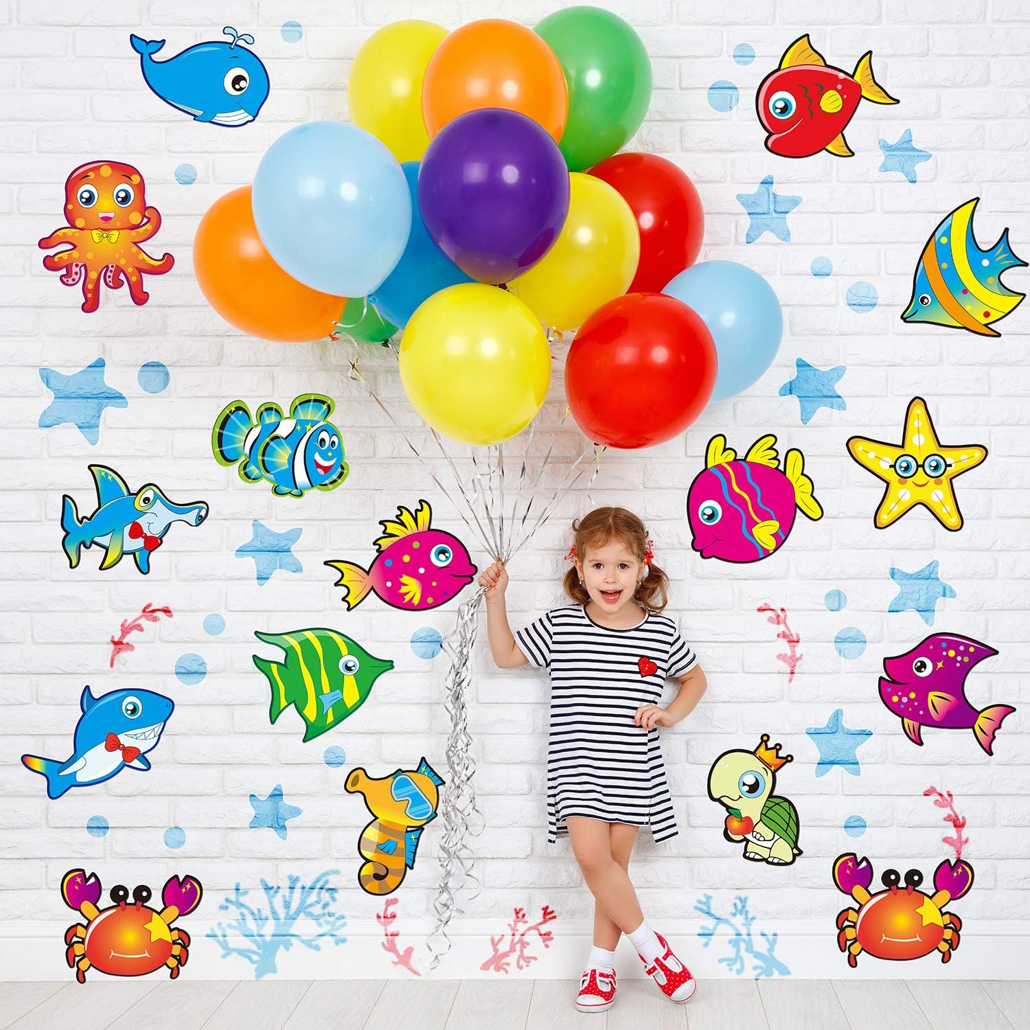 60 Pieces Sea Animals Cut-Outs Fish Classroom Accents Cutouts Ocean ...