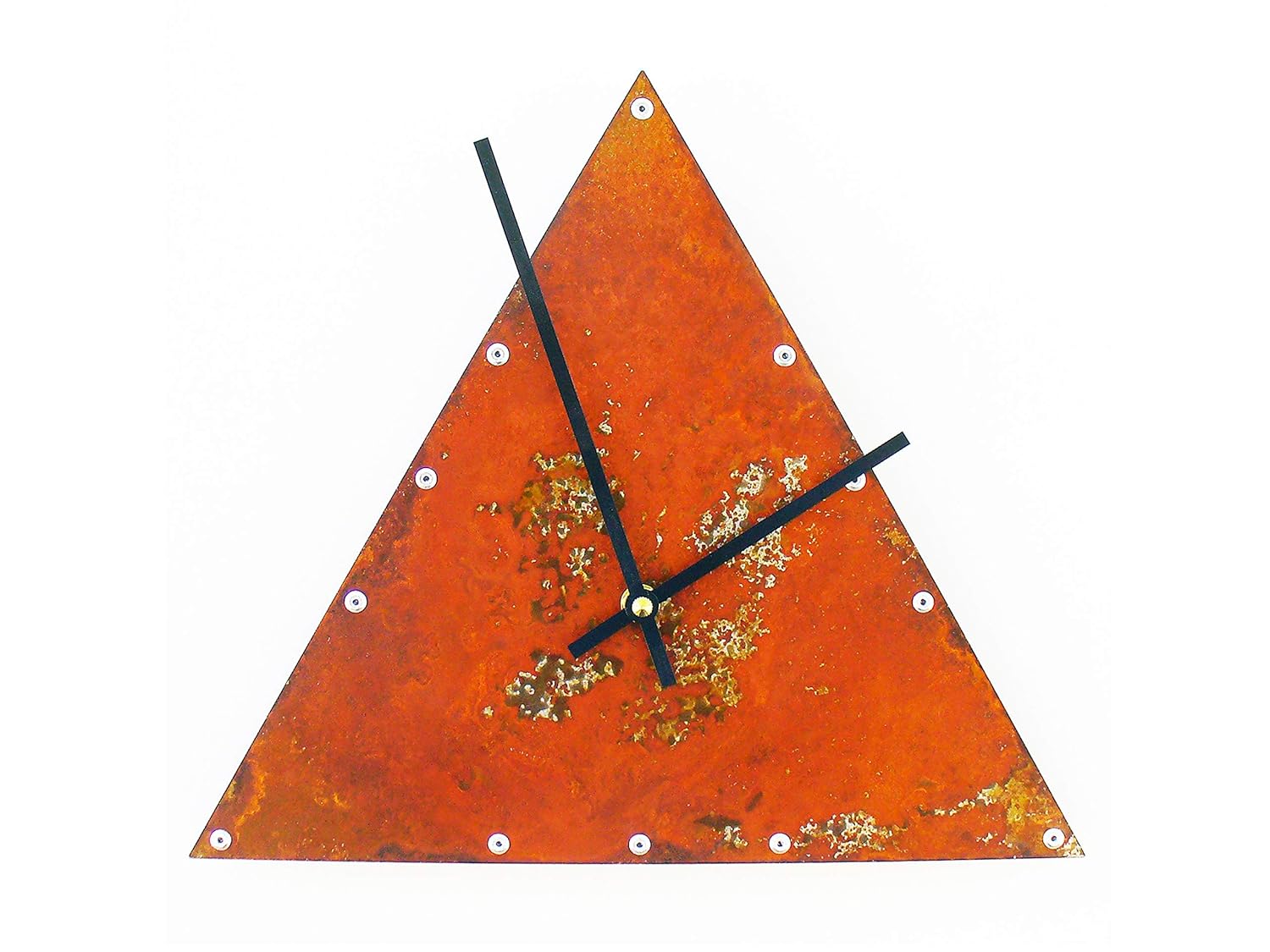 Amazon.com: Triangle Wall Clock Medium in Rust: Handmade