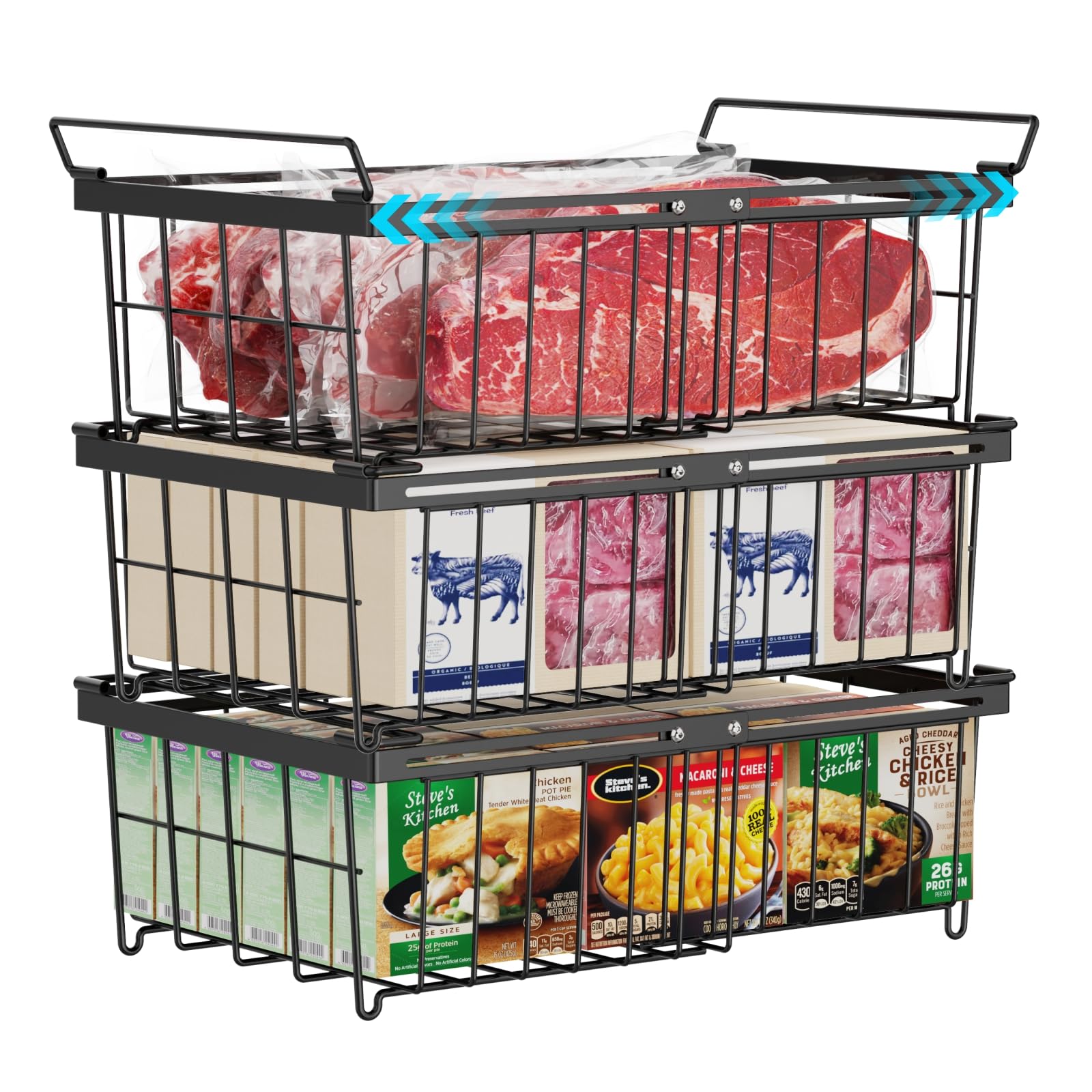 iSPECLE Chest Freezer Organizer - Fit 10 to 20 Cu.FT Freezer, 3 Pack ...