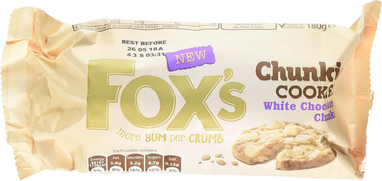 Fox's Biscuits Chunkie Cookies White Chocolate, 180 g: Amazon.co.uk ...