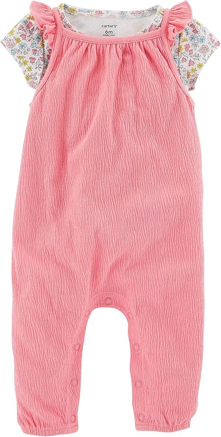 Buy Carter's Baby Girls' 2-Piece Talk-Style Jumpsuit Set (12 Months ...