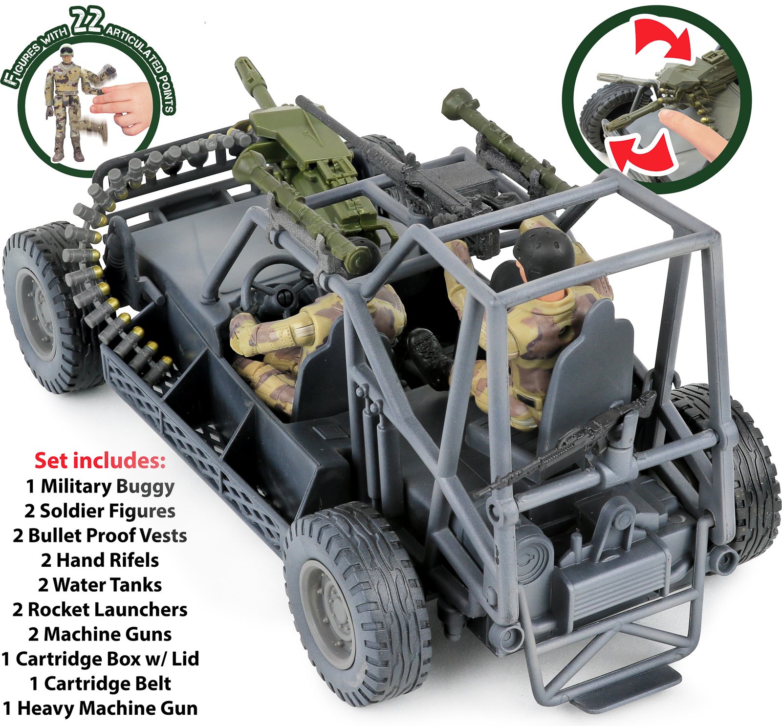 Mua Click N' Play Military Desert Patrol Vehicle (DPV) Buggy, 16 Piece ...