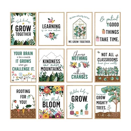 Carson Dellosa Grow Together 12pc Motivational Poster Set, 8.5" x 11 ...