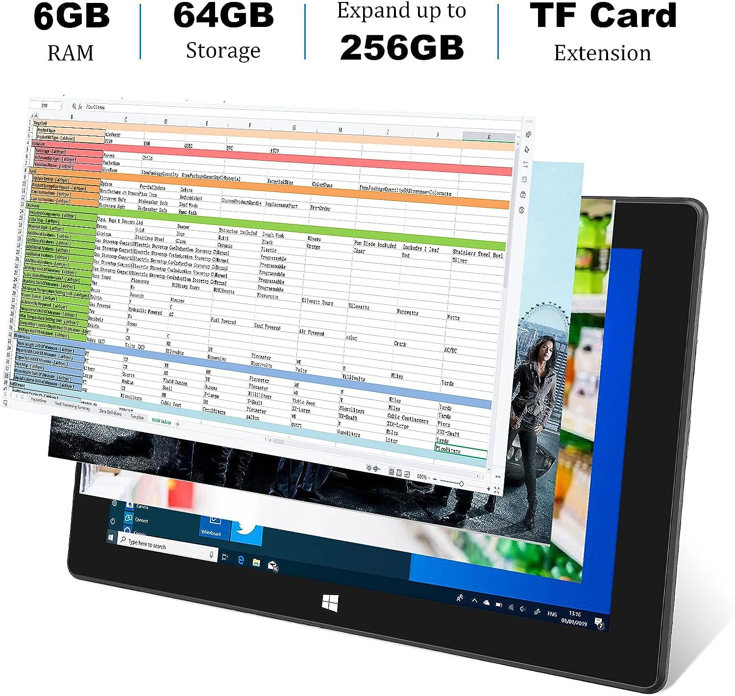 Mua KBJPADS 10.1 Inch Windows Tablet Home,6GB RAM 64GB ROM Windows 11 ...