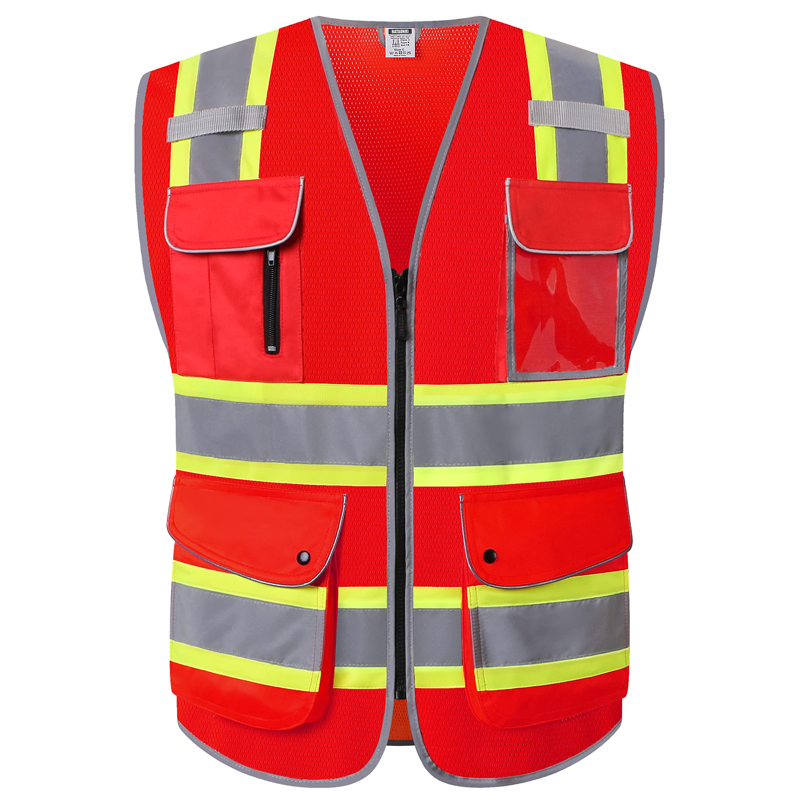 HATAUNKI Reflective Safety Vest for Men Women Hi Vis Vest with Pockets ...