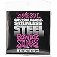 Amazon.com: Ernie Ball Power Slinky Stainless Steel Electric Guitar Strings, 11-48 Gauge (P02245 ...