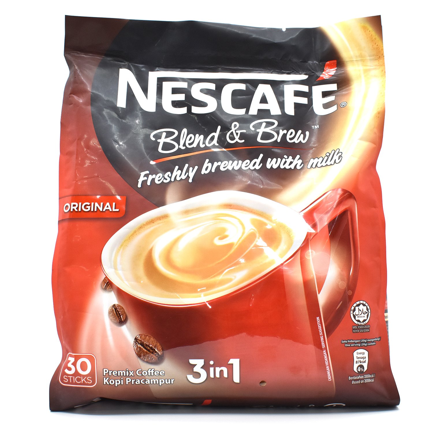 Nestle-Nescafe 3-in-1 Blend and Brew Premix Coffee, 30 Sticks: Amazon ...