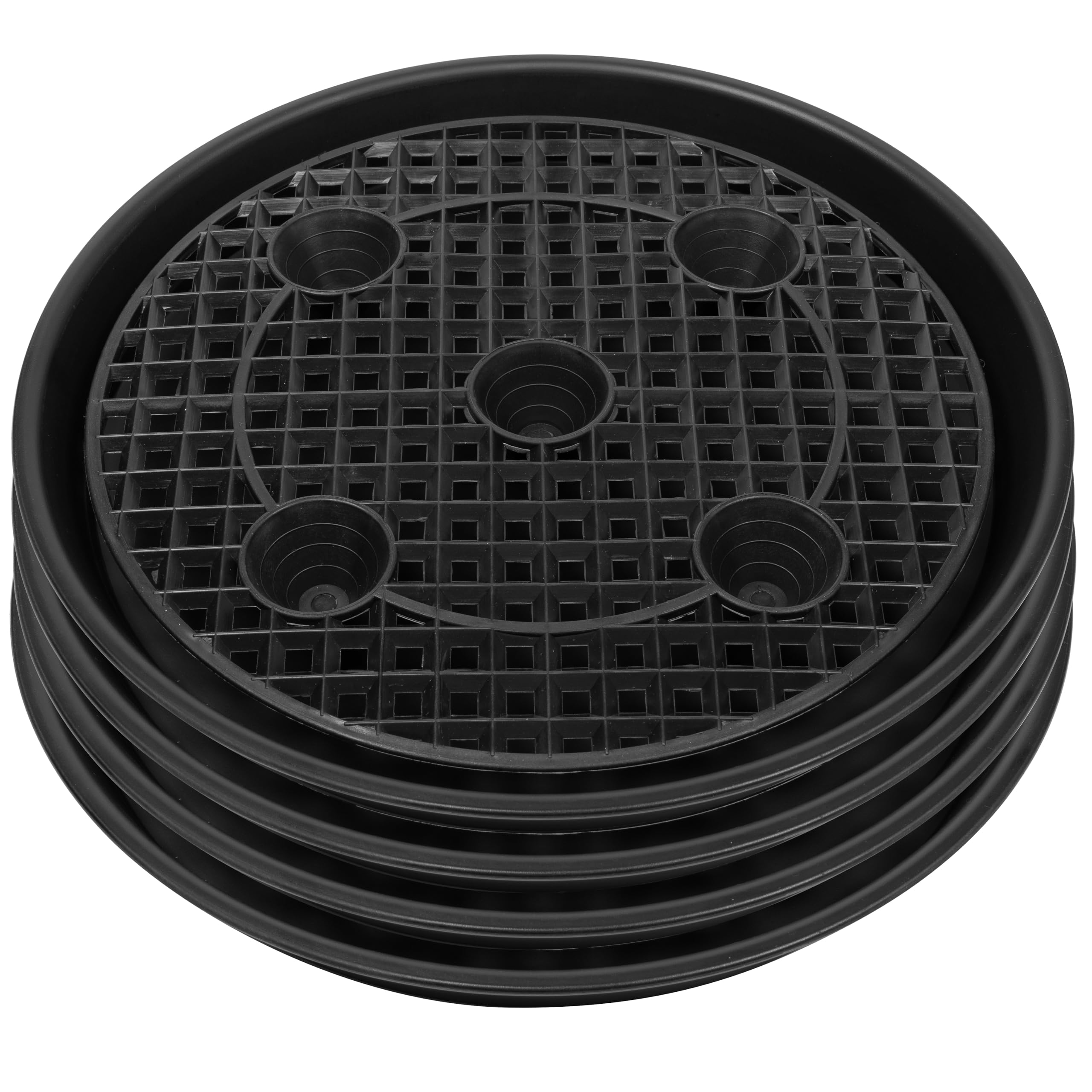 Plastic Plant Saucer Stand,4-Pack 14 inch, Elevated Plant Saucer Self ...