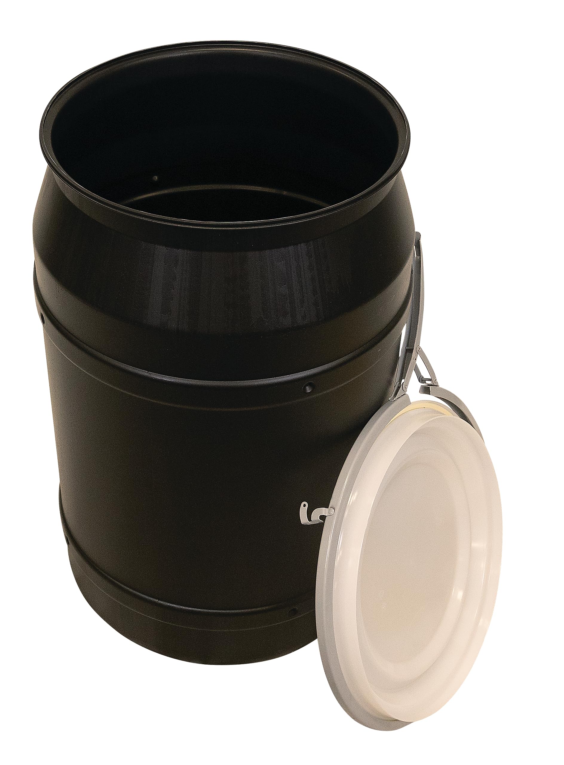 Eagle 55 Gallon Plastic Drum With Lid, Metal Lever-Lock, 36.4"x22.5 ...