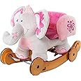 Amazon.com: labebe - Plush Rocking Horse, Pink Ride Elephant, Stuffed ...