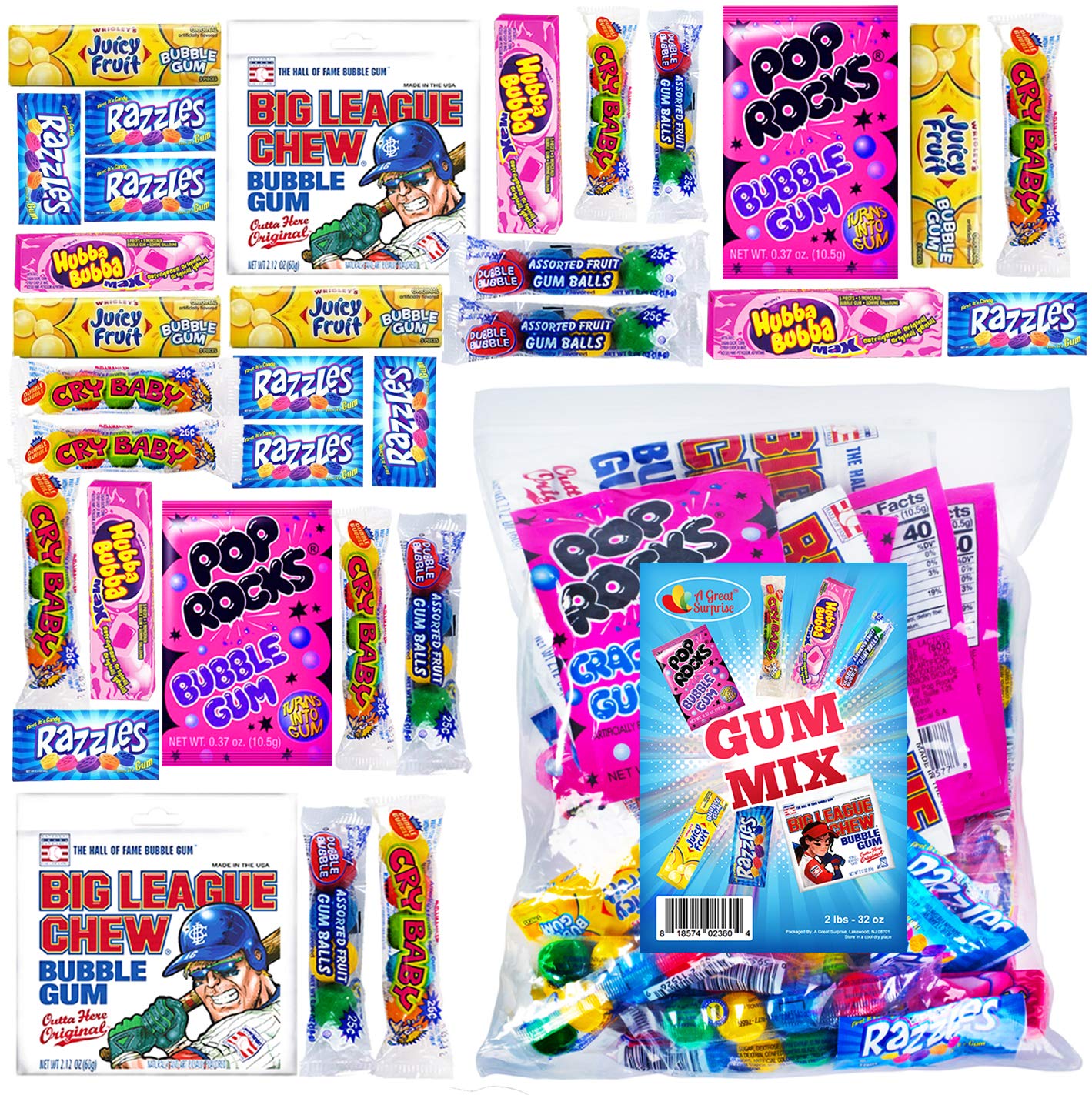 Amazon.com : Chewing Gum - Gum Mix – Gum Mixed Pack – Mixed Flavor Gum ...
