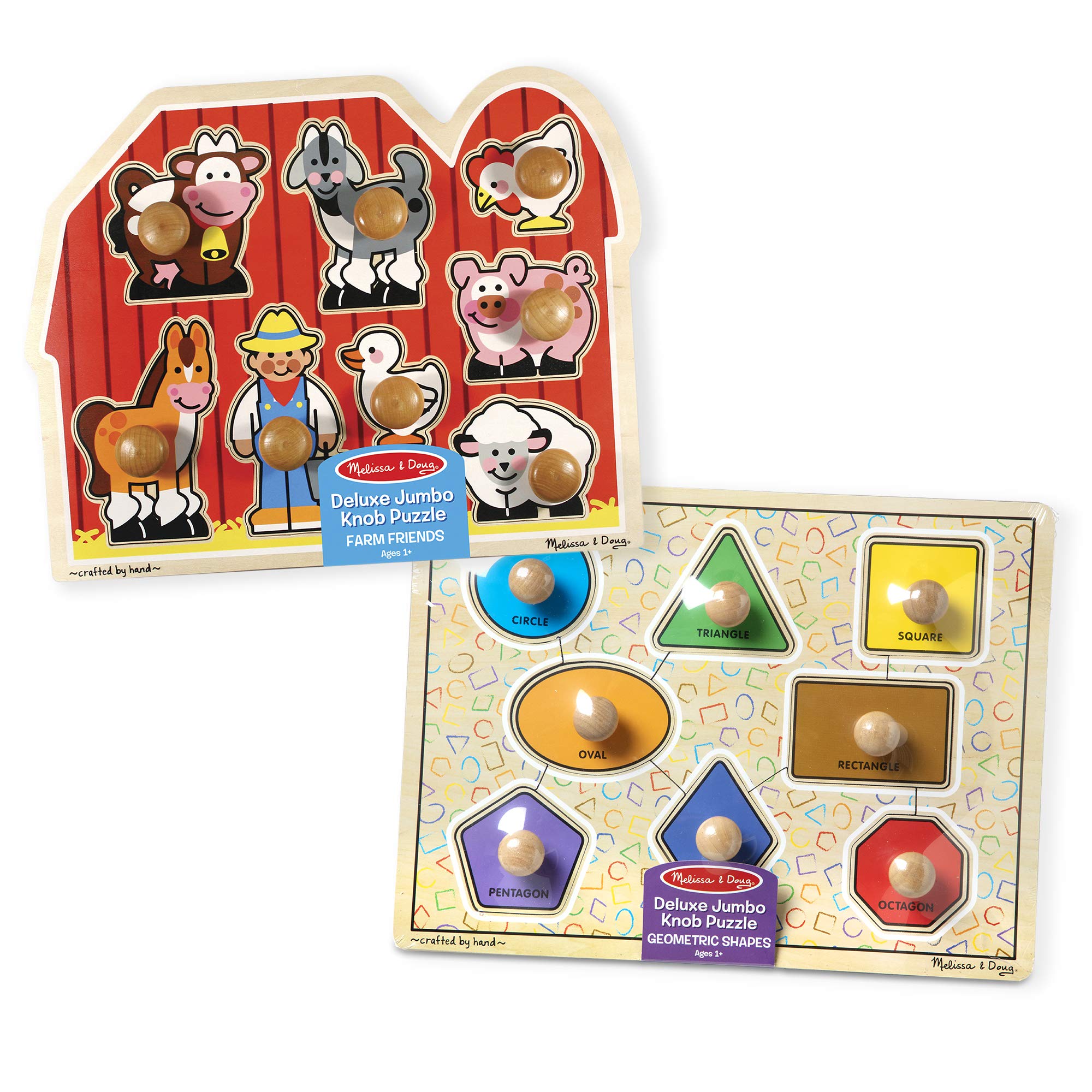 Mua Melissa & Doug Jumbo Knob Wooden Puzzles - Shapes and Farm Animals ...