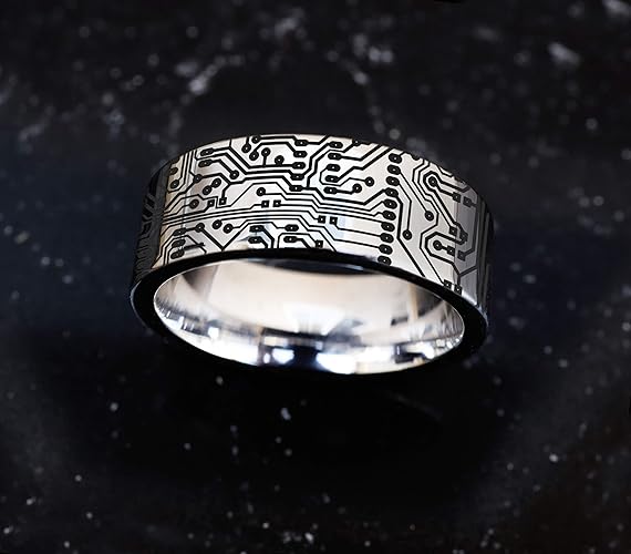 Amazon.com: Engraved Personalized Circuit Board Ring, Computer Science ...